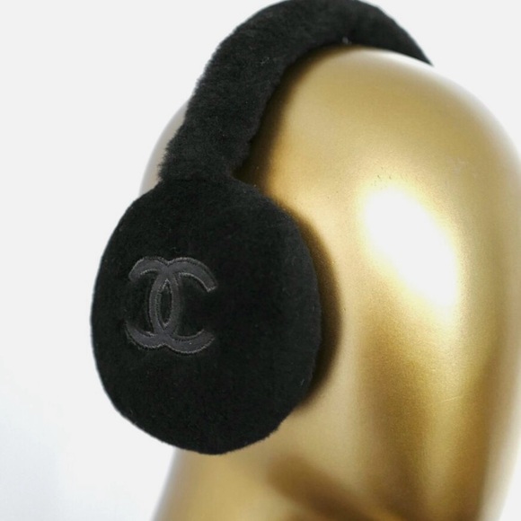 CHANEL | Accessories | Authentic Chanel Black Shearling Earmuffs | Poshmark